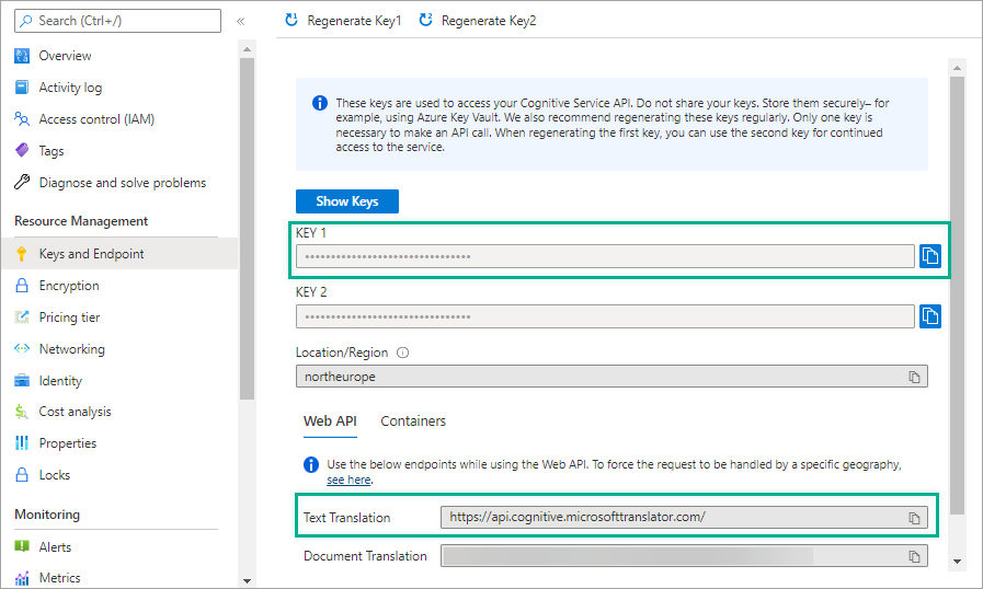 Get started with Azure Translator